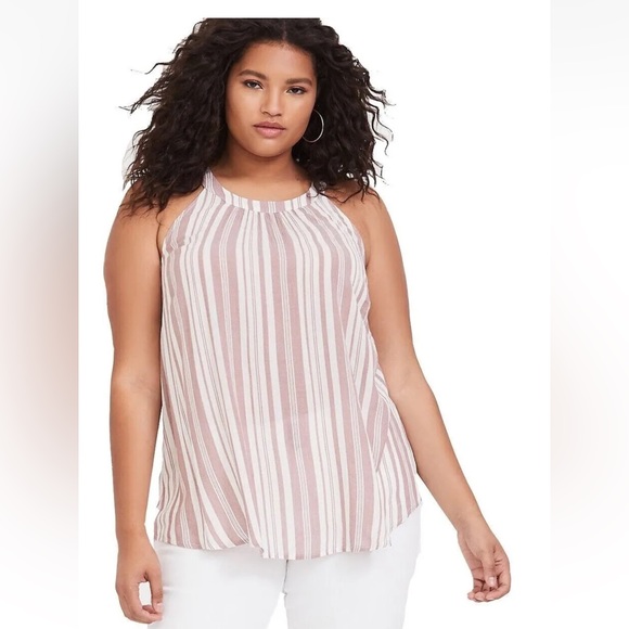 torrid | Tops | Torrid Nwt 2x Goddess High Neck Tank White Brick Stripe ...